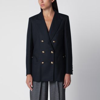 Blaz&eacute; Milano Doppelreihige Jacke aus Wolle in Navyblau