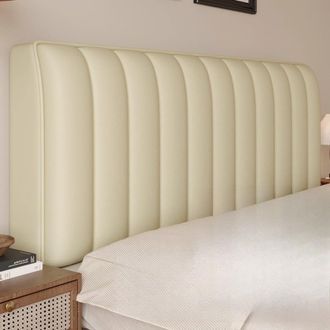 Generic LuxLeather Gesteppter Lederbezug Bettkopfteil Bezug Wasserdicht Staubdicht Verdickt Gepolstert Hochelastischer Schutz&uuml;berzug f&uuml;r Polsterm&ouml;bel Kopfteil
