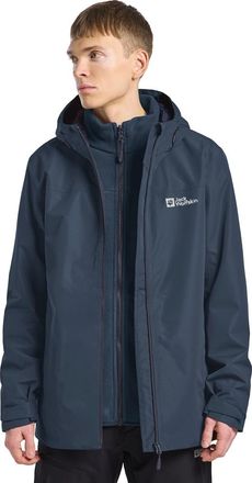 Jack Wolfskin 3-in-1-Funktionsjacke JACK WOLFSKIN TAUBENBERG 3IN1 JKT M, Herren, Gr. XXXL (60), blau (midnightsky), Obermaterial: 100% Polyester. Innenjacke: 87% Po