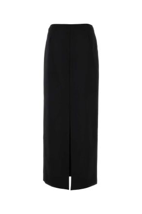 Givenchy Womens Black Wool Blend Skirt Exterior: Virgin Mohair Gonne