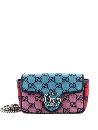 Gucci GG Marmont Flap Bag Diagonal Quilted GG Canvas Super Mini crossbody bag - Mehrfarbig