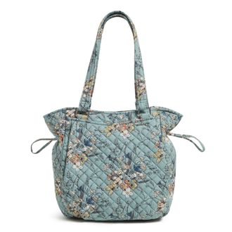 Vera Bradley Damen Cotton Glenna Satchel Purse Handtasche, Sunlit Garden Sage-Recycelte Baumwolle