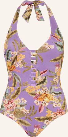 Watercult Watercult Neckholder-Badeanzug Dreamscape Tropics lila