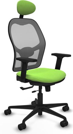 Piqueras y Crespo Moderner Drehstuhl mit 2D-Armen, h&ouml;henverstellbarer Lendenwirbelst&uuml;tze und festem Kopfteil, ausgestattet mit Syncro/Traslack und injiziertem Schaumsto