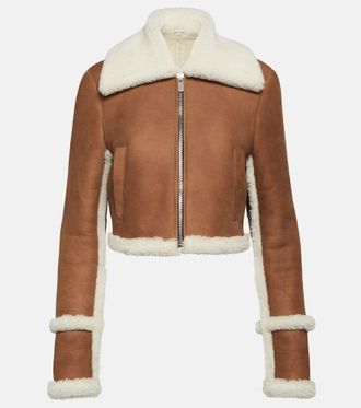 Magda Butrym Jacke aus Veloursleder mit Shearling