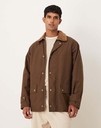 GANT GANZ - Gewachste Barnjacke in Dunkelbraun-Brown