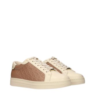 Jimmy Choo London Logo-Embossed Leather Sneaker - Beige