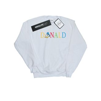 Disney Donald Duck Letters Sweatshirt f&uuml;r Herren (Wei&szlig;)