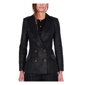 Elisabetta Franchi Eleganter zweireihiger Blazer - - Jackets - Damen - Schwarzk - L