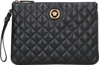 Versace pochette à design matelassé - Noir