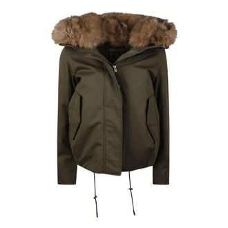 Woolrich Best Cotton Faux Fur Kurzparka - - Coats - Damen - Gr&uuml;n - M