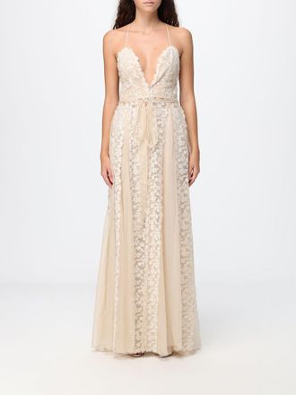 Fendi Robe de soir&eacute;e longue en georgette de soie avec d&eacute;collet&eacute; en V