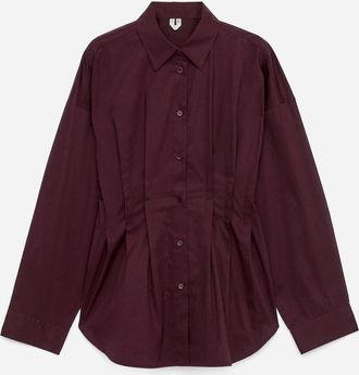 Arket Bluse Mit Falten -Rot