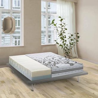 Talamo Italia Silvana-Doppelmatratze, Memory-Schaum- und Waterfoam-Matratze, 100 % Made in Italy, milbenhemmend und hypoallergen, 160 x 190 x 22 cm
