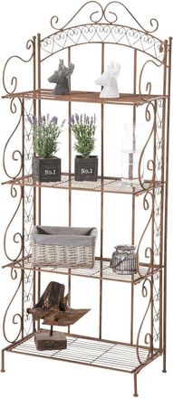 Clp Eisen-Standregal ANTJE I Klappregal mit 4 Ablagefächern im Landhausstil I erhältlich Antik Braun