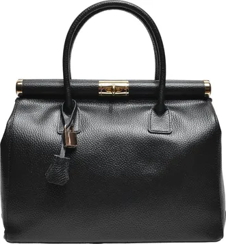 Anna Luchini Schwarz Rindsledertasche