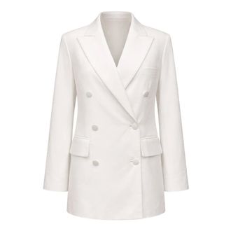 Department Five Department Five, Femme, Vestes, Blanc, Taille: 34 FR Caban A Blazer Doppio Petto in Cotone Oversize