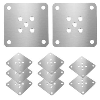 Pretyzoom Yardenfun 10 St&uuml;ck 10 St&uuml;ck Metall Beinbefestigungsplatten 7X7cm 2mm Stark M&ouml;belverbindungsclips f&uuml;r Sofa Couch Holz Bodenschutz Ger&auml;uschd&auml;mpfung Repa