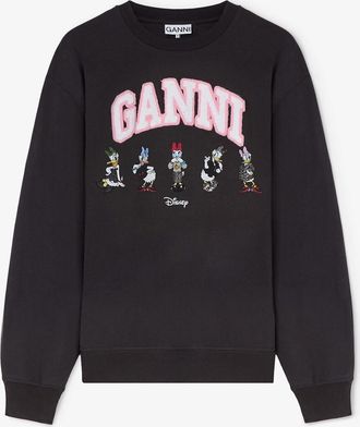 Ganni x Disney Sweat-shirt noir Daisy Duck Multicolore Coton biologique - Taille L/XL - Pour Femme