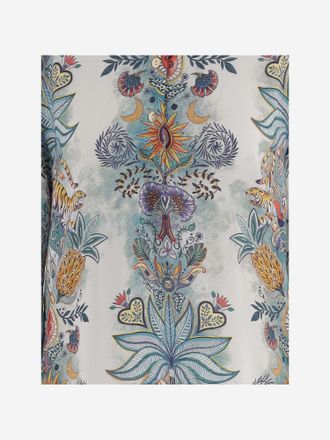 Just Cavalli Womens Shirt Viscose With Botanical Print Multicolour