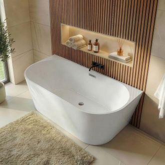 Badplaats Badplaats Halb Freistehende Badewanne Isia 170 x 75 x 60 cm Wei&szlig;