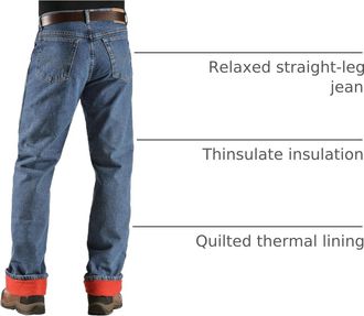 Wrangler Rugged Wear Woodland Herren Thermojeans - Blau - 32W / 36L