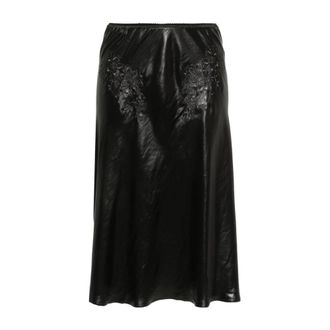 N&deg;21 Floral Embroidered Midi Skirt - - Skirts - Damen - Schwarzk - XL