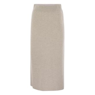 Brunello Cucinelli Femme, Jupes, Beige, Taille: 38 FR Midi Skirts