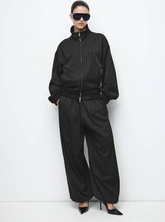 Mango Blouson bomber &agrave; rayures tennis noir - Femme - XS - MANGO