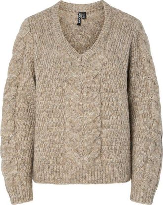 Pieces Strickpullover PCNINA LS V-NECK KNIT NOOS BC