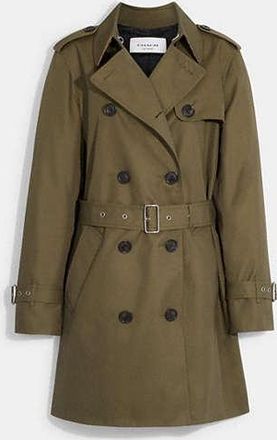 Coach Einfarbiger, Mittellanger Trenchcoat