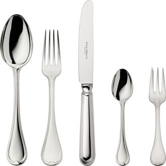 Robbe & Berking Classic-Faden 5 TLG. Menübesteck (150 g massiv versilbert)