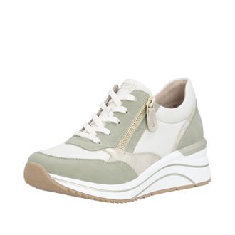 Remonte Keilsneaker REMONTE, Damen, Gr. 38, muschel, salbei, Lederimitat, kontrastfarbene Details, Schuhe Sneaker, Freizeitschuh, Halbschuh, Schn&uuml;rschuh, vega