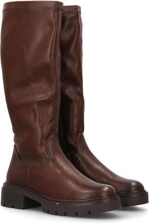 Shoes & Blues Bottes hautes pour femme avec plateforme confortable, fermeture éclair et imprimé uni. Idéales pour la saison automne., marron, 37 EU