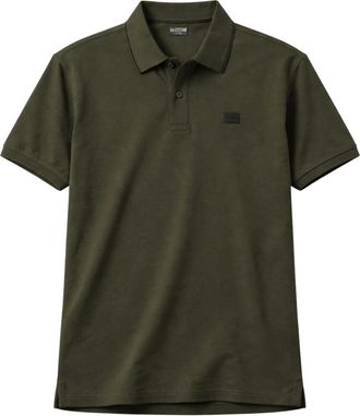 C.P. Company C.p. Company, Homme, Tops, Vert, Taille: M Polo Logo Manches Courtes Stretch Piqu&eacute;