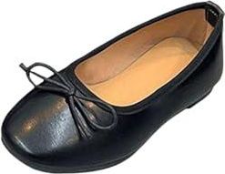 Generic Ballerines plates pour femme avec noeud - Couleur unie - &Eacute;l&eacute;gantes - L&eacute;g&egrave;res - Confortables - Pour le travail, le bureau, les f&ecirc;tes, Noir, 37.5 EU