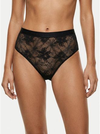 Tommy Hilfiger Klassischer Damenslip mit hoher Taille UW0UW06269 Schwarz