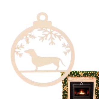 Generico F&uuml;r Hunde, aus Holz f&uuml;r Weihnachtsb&auml;ume, DIY Puppen mit Loch zum Aufh&auml;ngen an einem f&uuml;r Vintage-Weihnachtsdekorationen