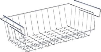 WENKO Panier Suspendu, Rangement Placard Cuisine, INOX, 45.5 x 27.5 x 12.5 cm