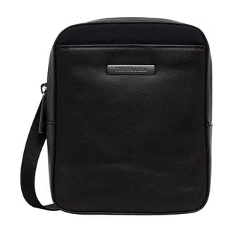 Trussardi Kleine Umh&auml;ngetasche mit Trussardi Logo-Plakette - - Bags - Herren - Schwarzk - ONE SIZE