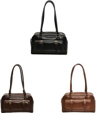 Generic Kexpery Sac &agrave; &Eacute;paules R&eacute;tro en PU pour Femmes Sac Carr&eacute; Uni pour Voyage, Shopping, Quotidien et Travail Automne Hiver