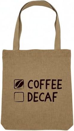 Fabulous Sac Shopping Tote Bag Aspect Lin - Coffee Yes, Decaf No Expresso Mug - Sac de Courses Toile Epaisse 360g Beige Naturel Cabas Port&eacute; Epaule Solide Impri