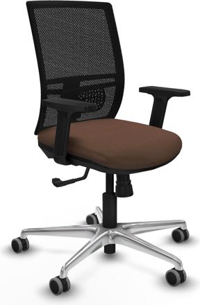 Piqueras y Crespo Computerstuhl mit Rollen Yunquera mit 2D-Armen, h&ouml;henverstellbare Lendenwirbelst&uuml;tze, ausgestattet mit 4 Positionen und Schneideschaum, Schwarz/Dunkel