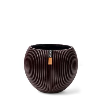 Capi Europe Gefäß Kugel Groove Colours - 18x15 - Schwarz-rot - Öffnung Ø - Blumentopf für drinnen - BGVBR102