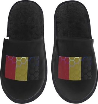 Generic &eacute;l&eacute;gant Hiver Pantoufles Drapeau de la Belgique Chausson Maison Respirant Chaussons dint&eacute;rieur pour Homme Maison Femme M