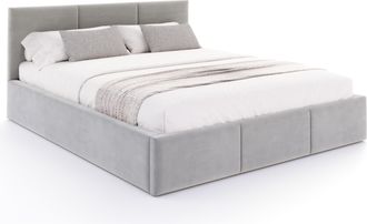 FDM Bett Fresia 180x200 cm mit Lattenrost Stauraum Doppelbett Samt Trinity grau Bettkasten