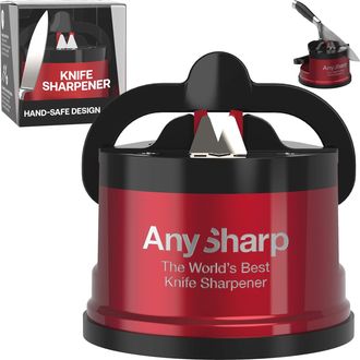 AnySharp Pro Messersch&auml;rfer (Metall) mit Saugnapf (Rot), ASKSPROMRED