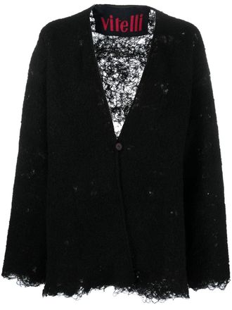 Vitelli cardigan à effet usé - Noir