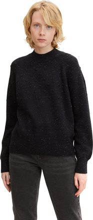 Tom Tailor Damen Strickpullover mit Punkten 1034565, 14482 - Deep Black, XS