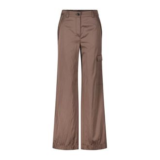 Marc Cain Gl&auml;nzende Hose mit weitem Bein - - Trousers - Damen - Braun - M